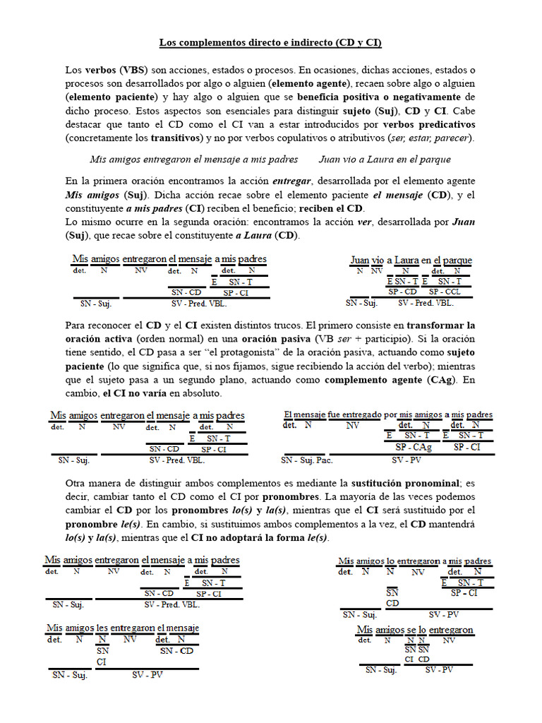 CD y CI II | PDF | Verbo | Pronombre