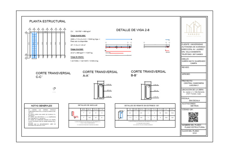 PLANO ESTRUCTURAL KAREN GUARDADO 2 | PDF | Ingeniería de Edificación