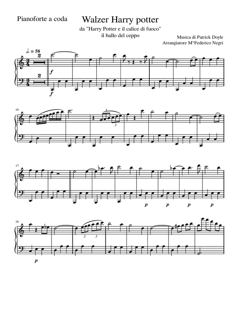 Walzer Harry Potter-Pianoforte - A - Coda | PDF
