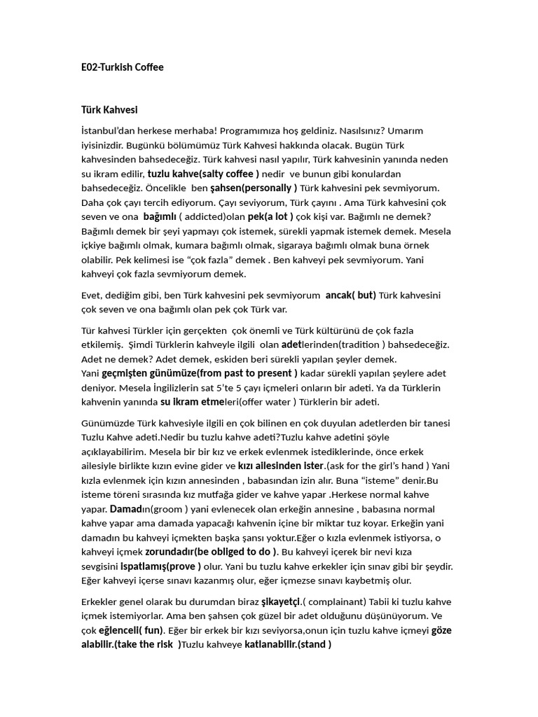 E02-Turkish Coffee | PDF