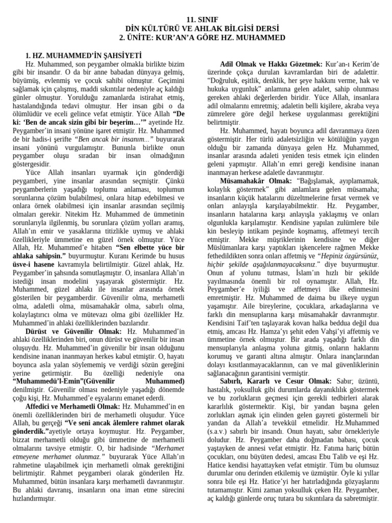 Dkab 11.2 Üni̇te | PDF