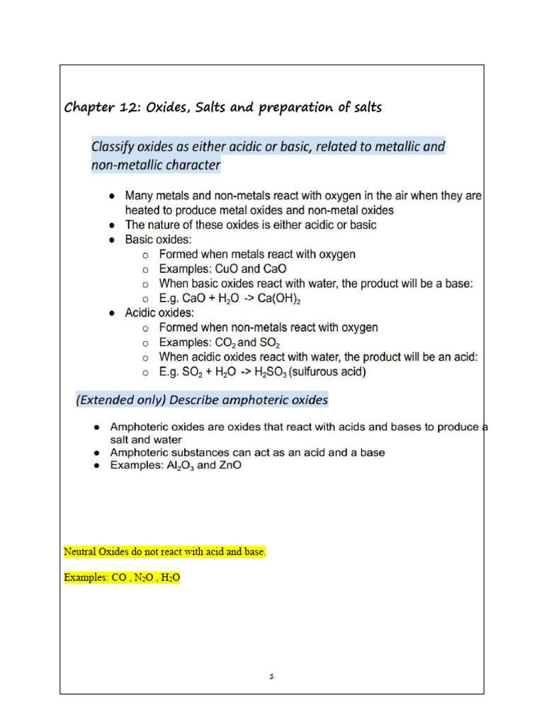 Preparing and Naming Salts in Chemistry | PDF | Salt (Chemistry ...