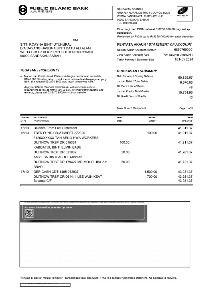 EStmtPrintingServlet Apr2024 | PDF | Debits And Credits | Banks