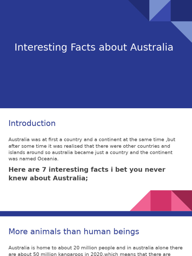 Interesting Facts About Australia | PDF | Australia | Volcano
