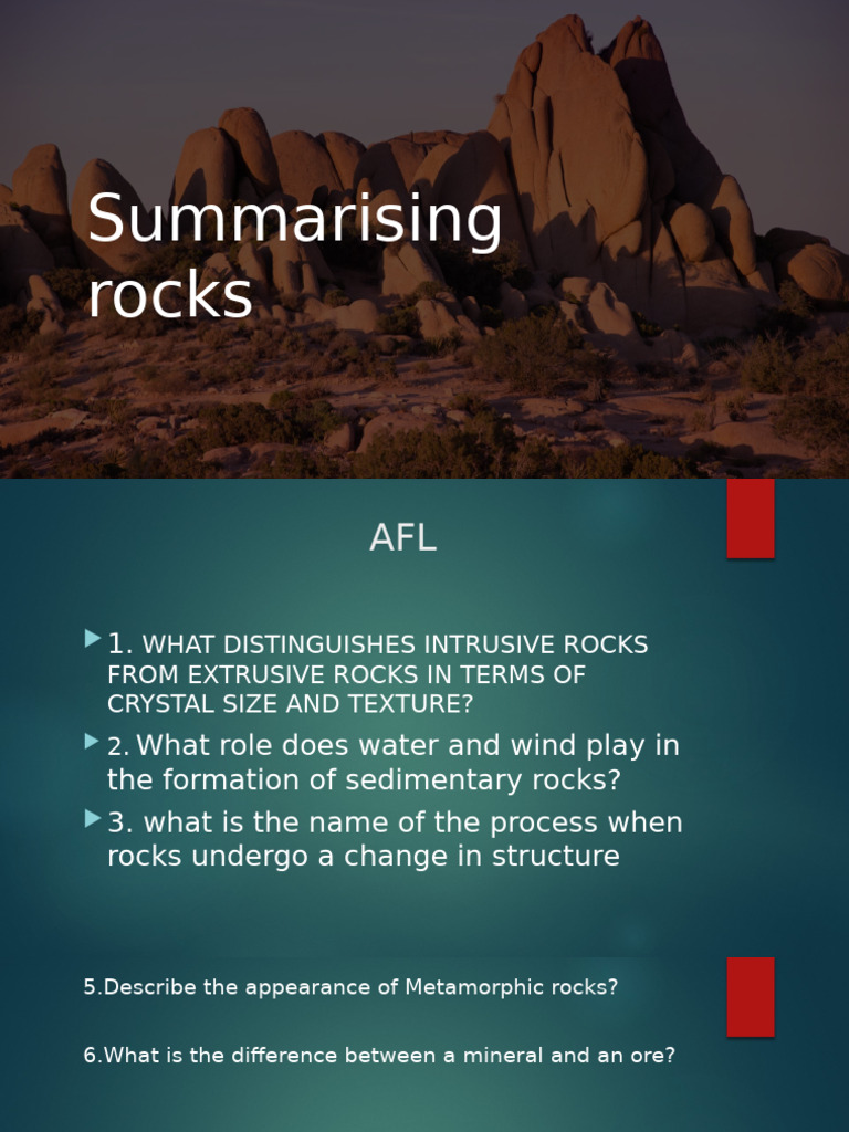 Summarising Rocks | PDF