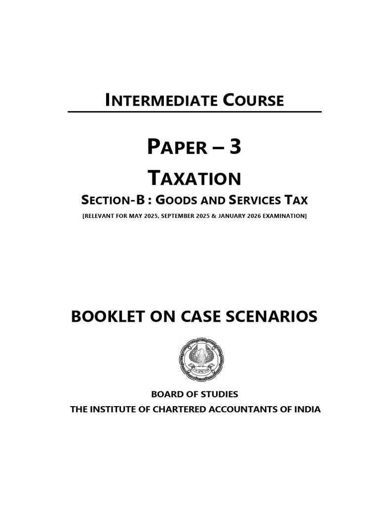 GST Case Scenarios for CA Intermediate | PDF | Value Added Tax | Taxes
