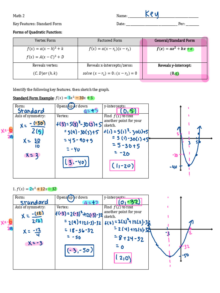 Intro Key Features Standard Form KEY | PDF | Discrete Mathematics ...