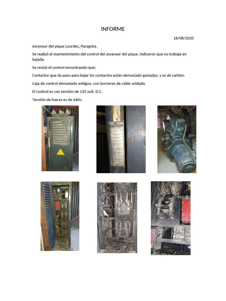 INFORME ASCENSOR PIQUE LOUDES1 | PDF