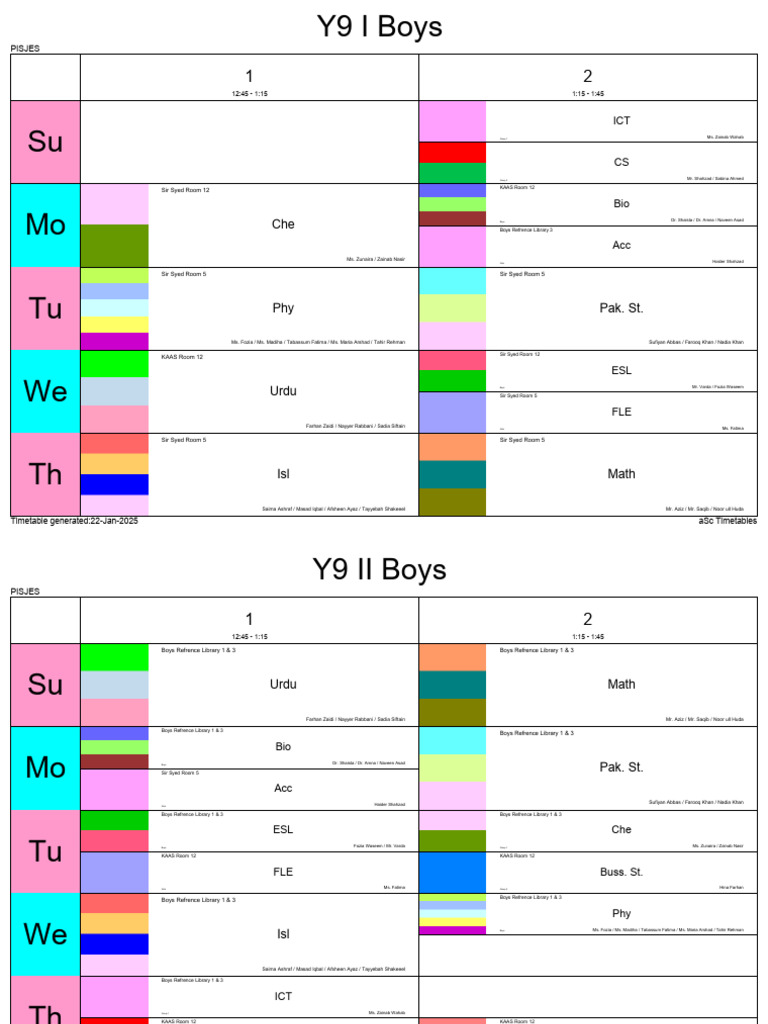 Y9-Boys_ASP_Timetables_2107657159 | PDF