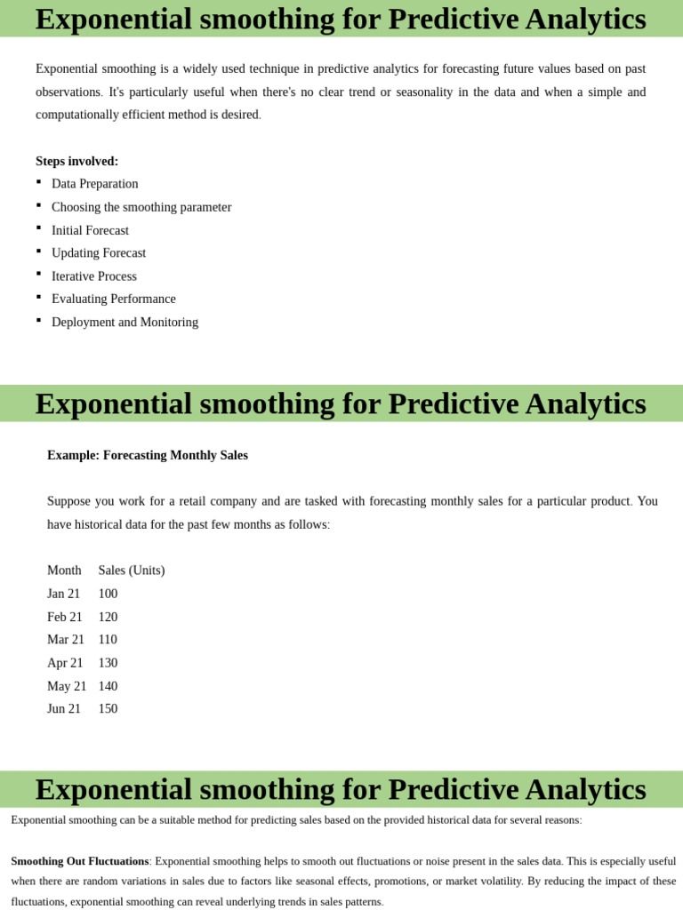 Exponential Smoothing For Predictive Analytics | PDF | Forecasting | Predictive Analytics