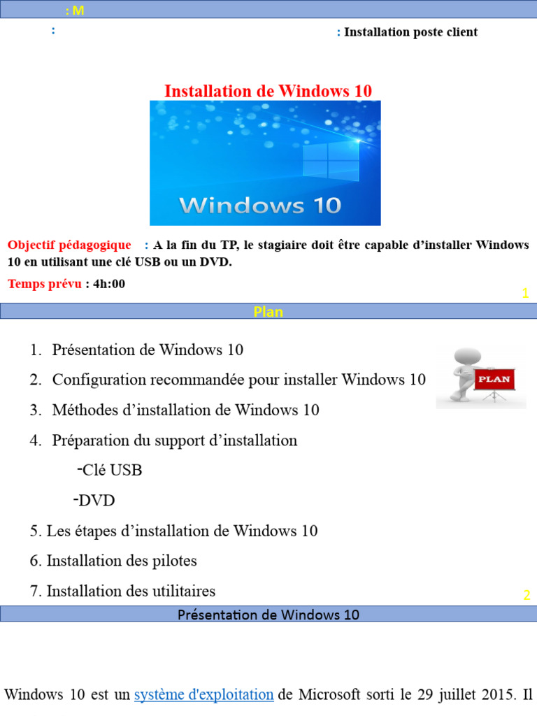 Annexe 6 Installation-Windows-10 | PDF | Windows 10 | Démarrage d'un ...