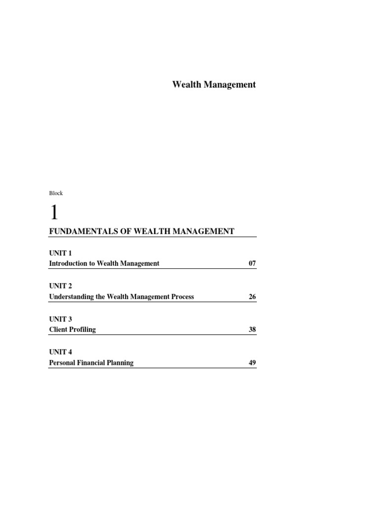 Fundamentals of Wealth Management | PDF | Wealth | Investing