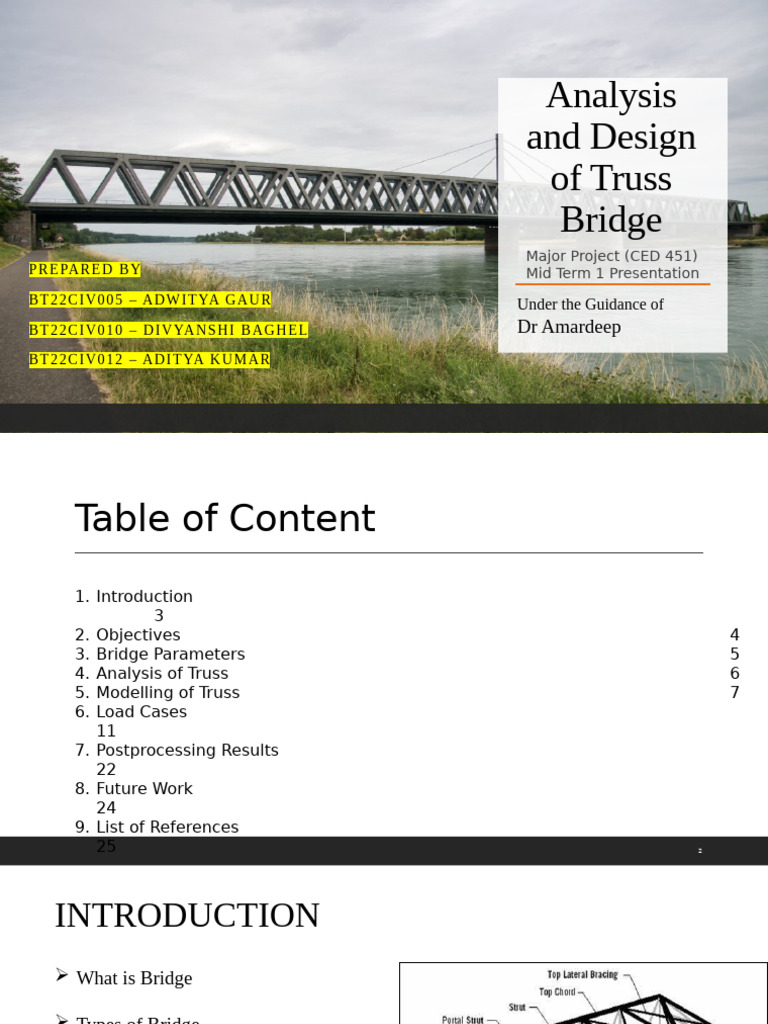 Analysis and Design of Truss Bridge | PDF | Bridge | Structural Load