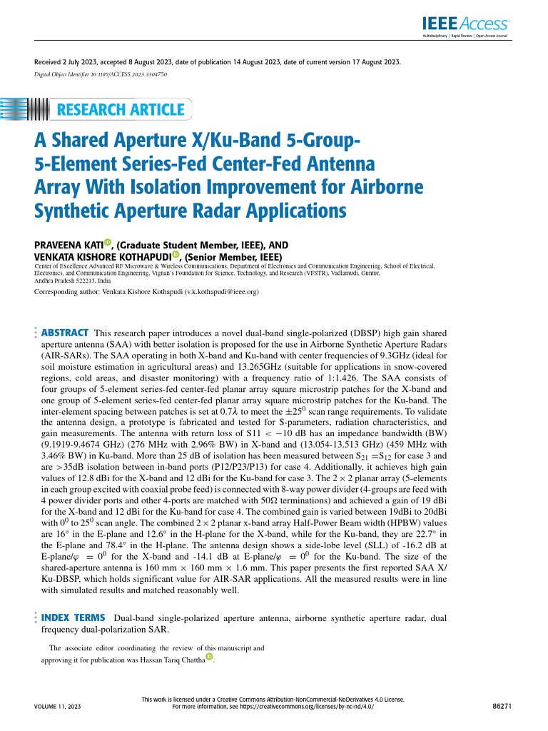 A Shared Aperture X Ku-Band 5-Group - 5-Element Series-Fed Center-Fed ...