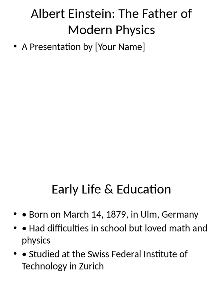Albert Einstein Presentation | PDF