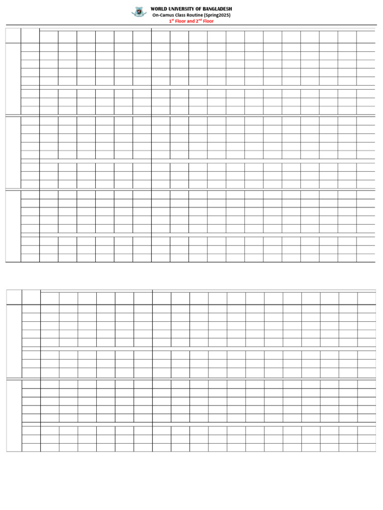 wub-class-routine_day-1 | PDF | Science | Academic Discipline Interactions