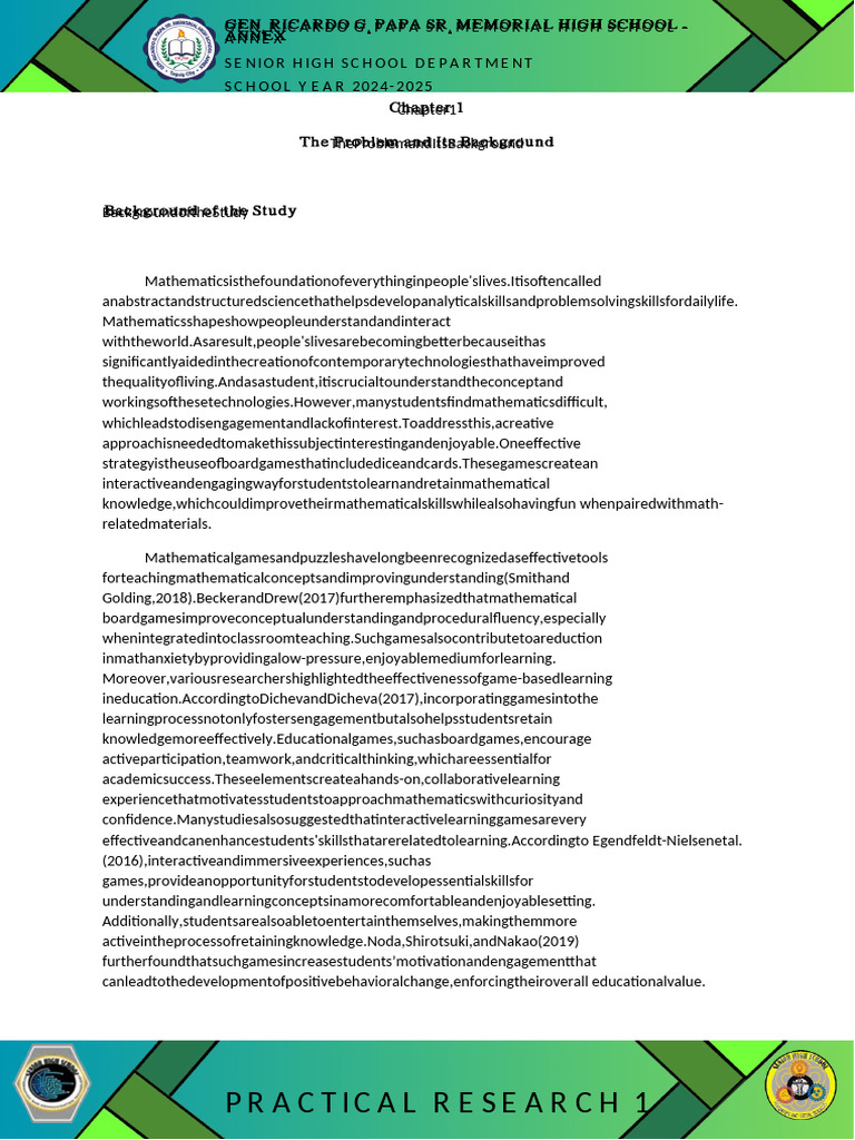 BOARD GAME RESEARCH Chap2 | PDF | Creativity | Teaching Mathematics