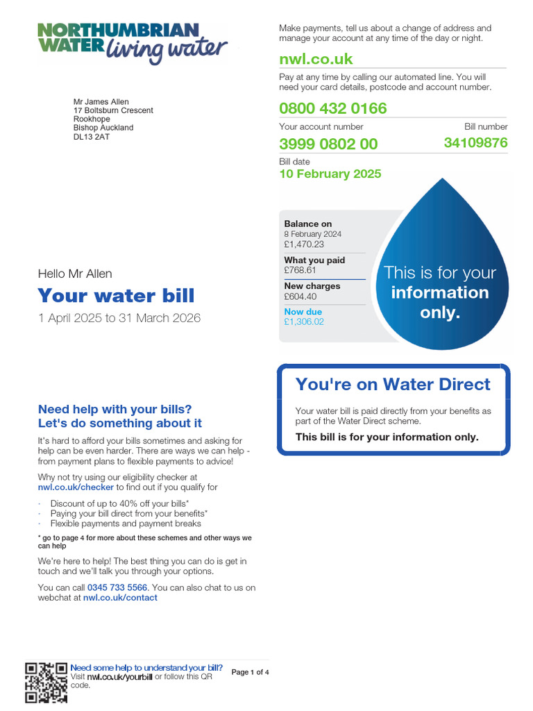 Water Bill Assistance and Charges Overview | PDF