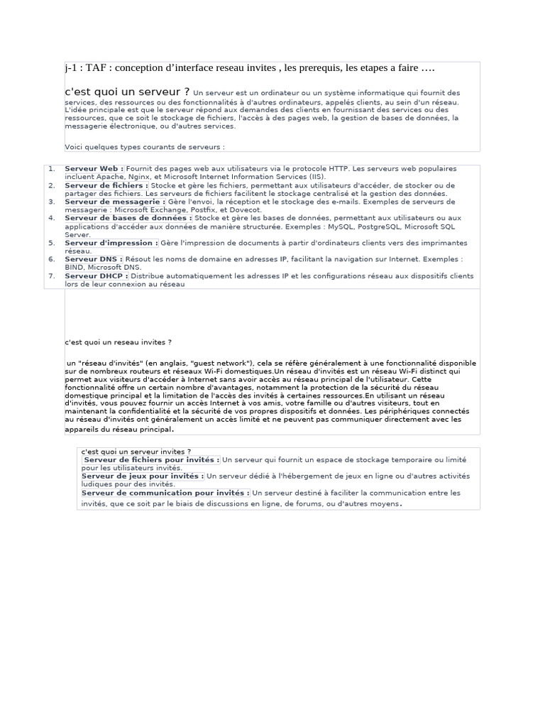 Définition et types de serveurs informatiques | PDF | Serveur (Informatique) | Internet