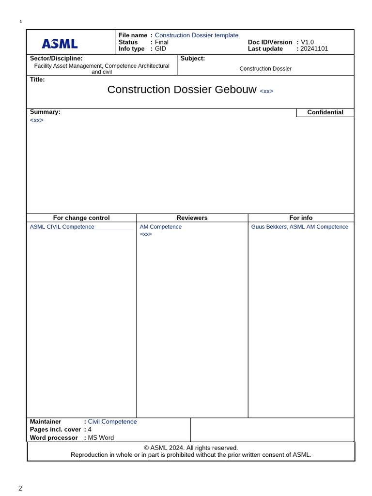 Constructie Dossier Template V1.0 20241101 | PDF | Software