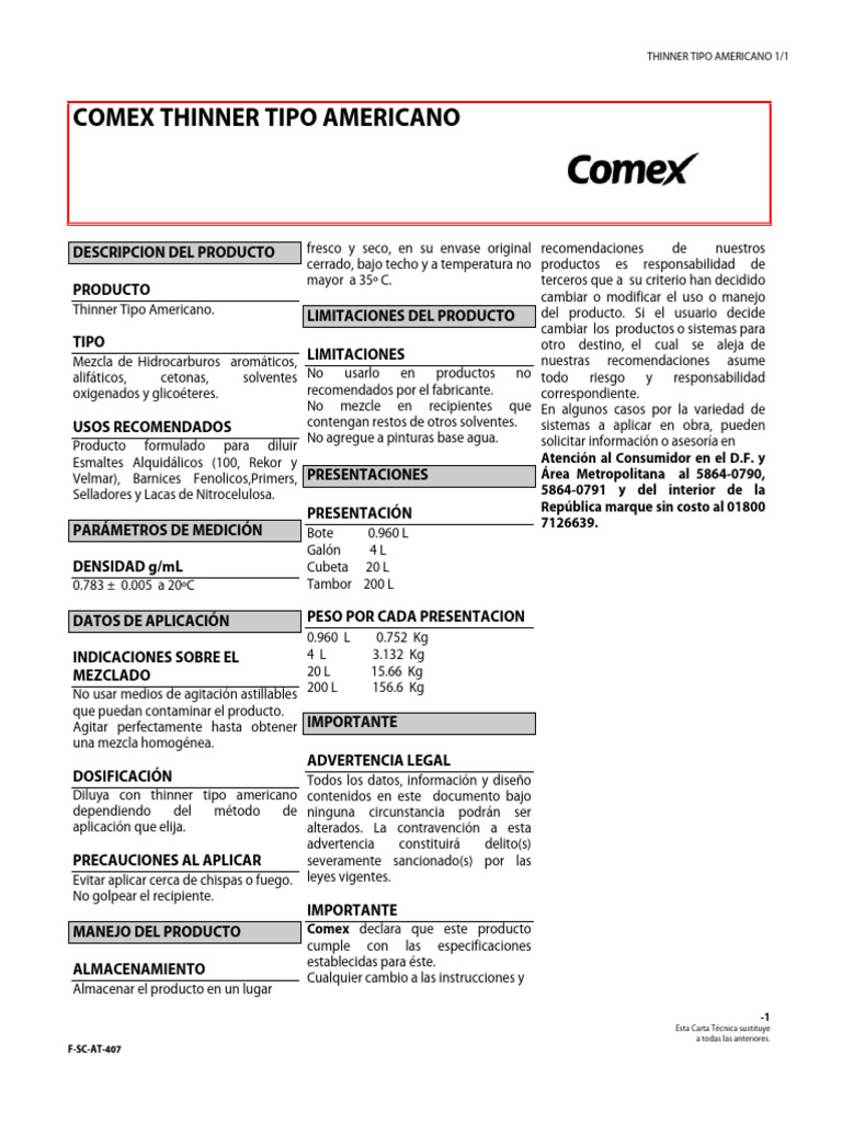 COMEX-THINNER-TIPO-AMERICANO | PDF