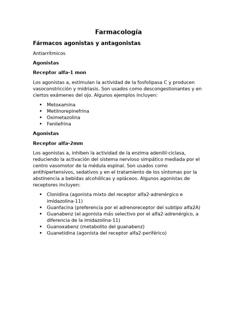 Farmaco Antiarritmia | PDF | Medicina CLINICA | Medicina Interna