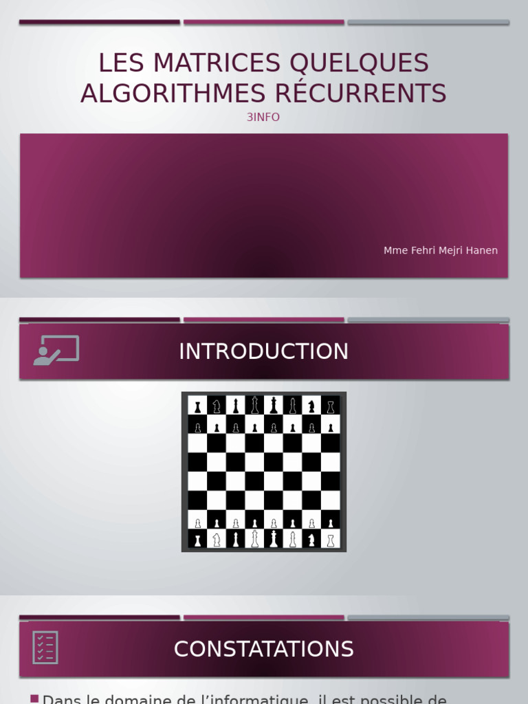 Matrices en Informatique : Concepts et Algorithmes | PDF | Matrice ...