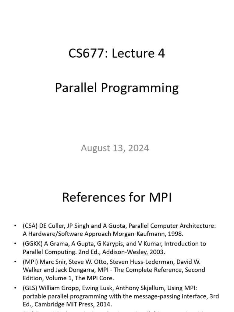 Lec_6 | PDF | Message Passing Interface | Software Engineering