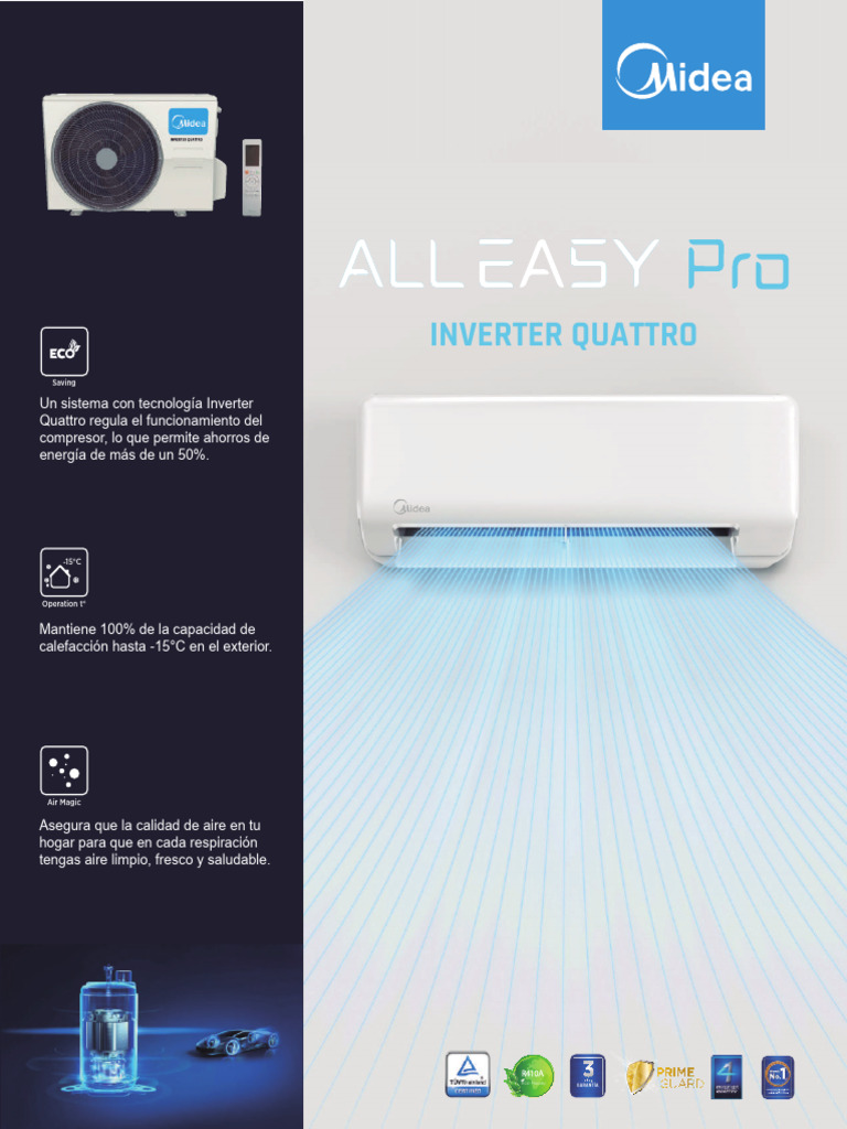 Folleto Split All Easy Pro Midea Compressed | PDF | Aire acondicionado