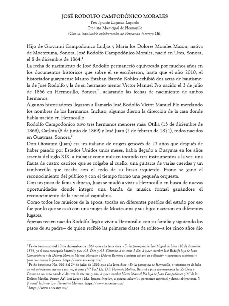 Legado de Rodolfo Campodónico | PDF