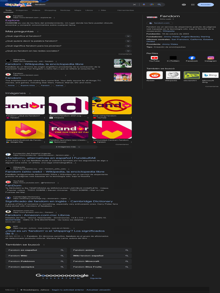 Fandom - Buscar Con Google | PDF | Sitios web | Hipertexto