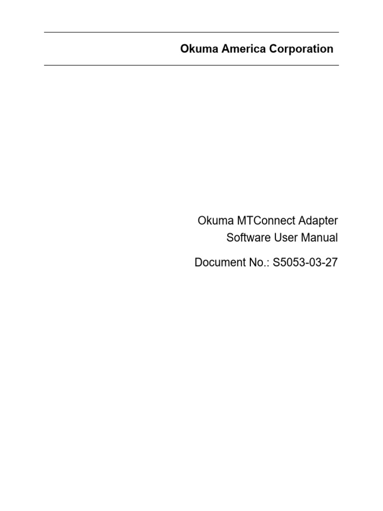 Okuma MTConnect Adapter User Manual 8.3.6 | PDF | Graphical User ...