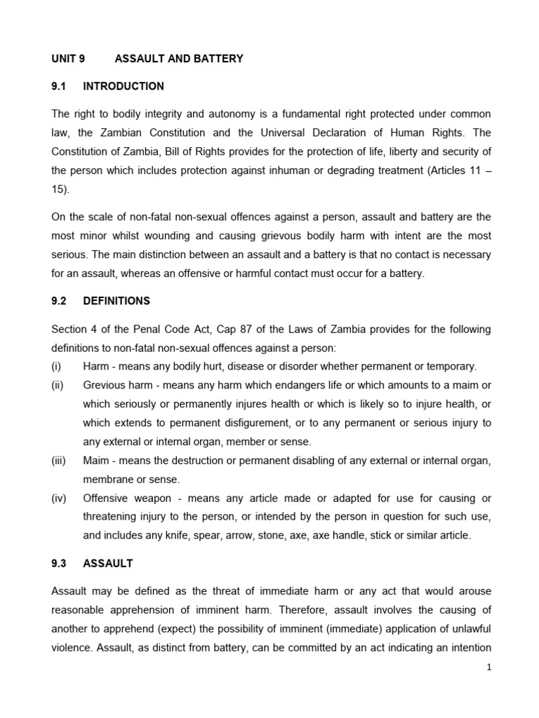Understanding Assault and Battery Laws | PDF | Assault | Battery (Crime)