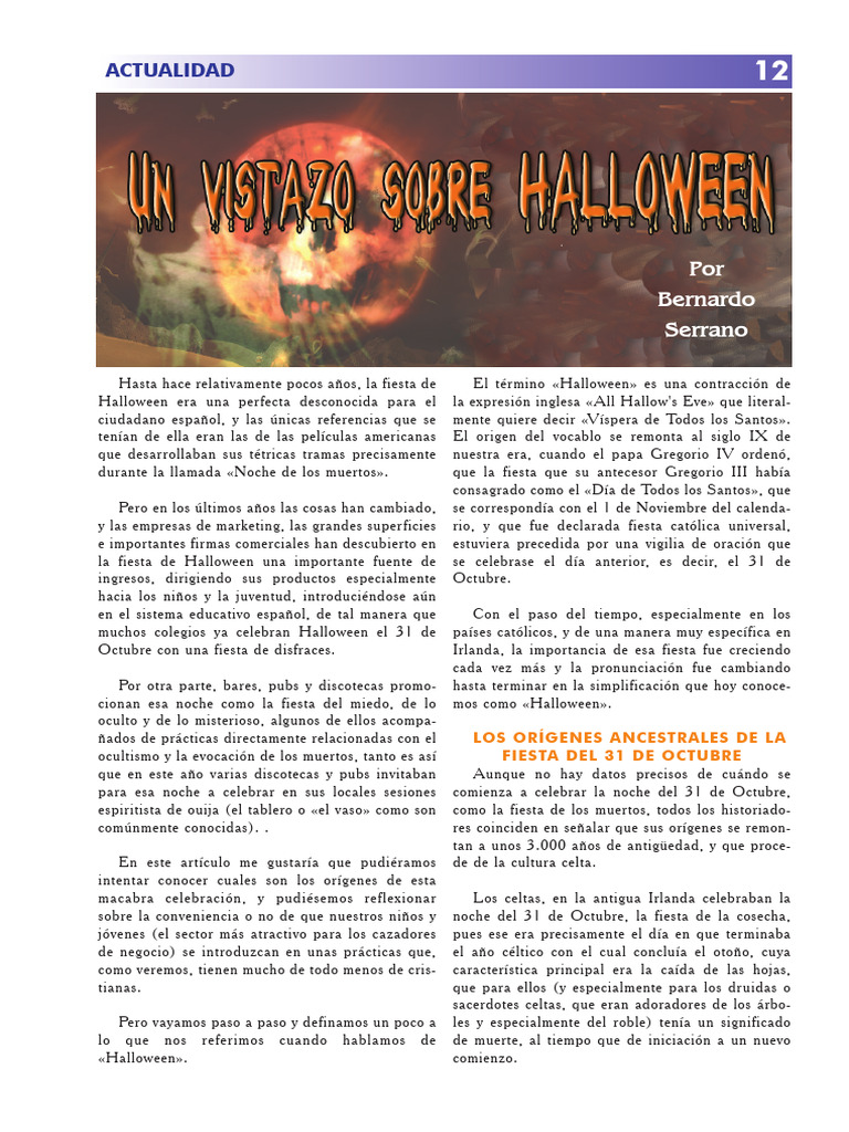 Un Vistazo A Halloween | PDF | Víspera de Todos los Santos | Celtas
