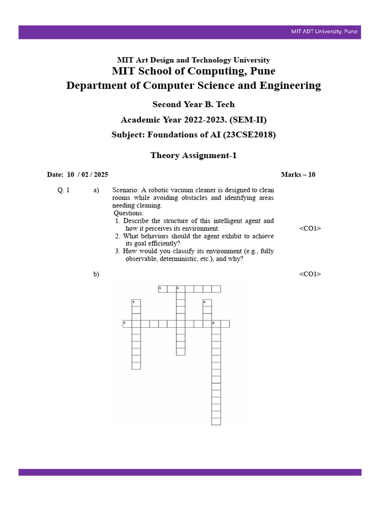 Unit Wise Theory Assignment | PDF | Artificial Intelligence | Intelligence (AI) & Semantics
