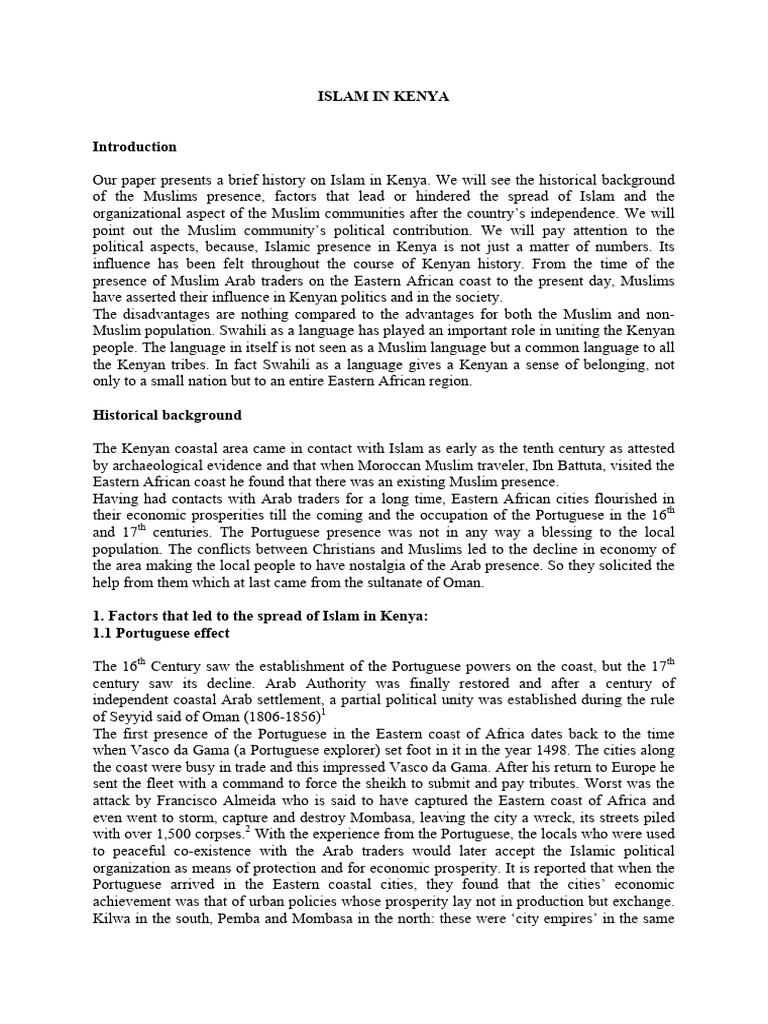 Islam in Kenya: TH TH | PDF | Kenya | East Africa