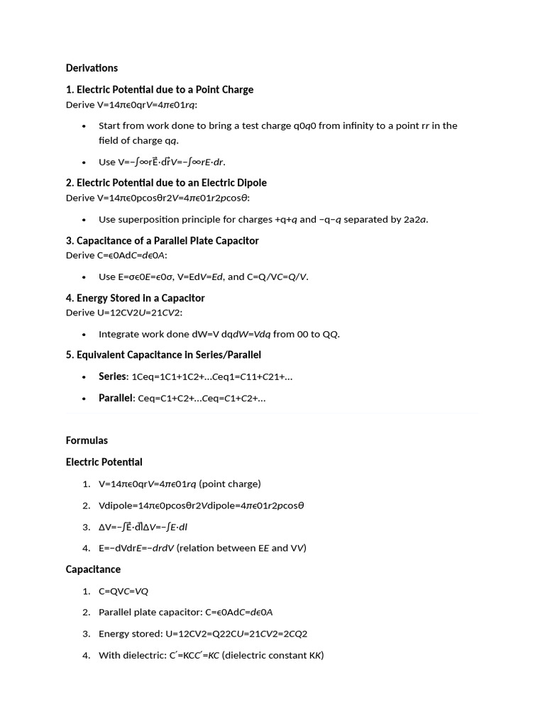 Electrostatic Potential and Capacitance | PDF | Capacitance | Capacitor