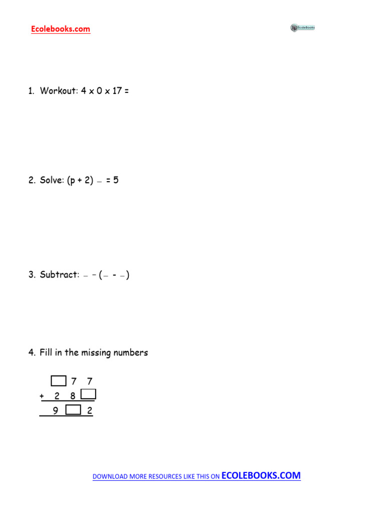 P.7 Maths | PDF