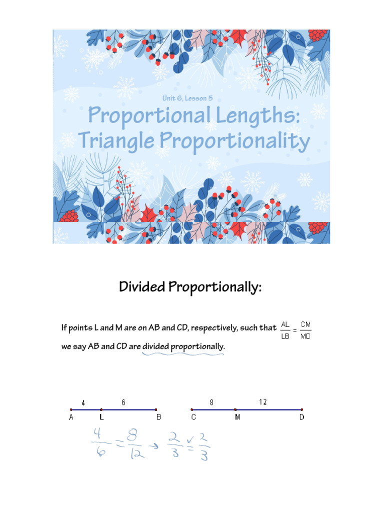 Geo Lesson 5 Filled Triangle Proportionality Notes (3) | PDF