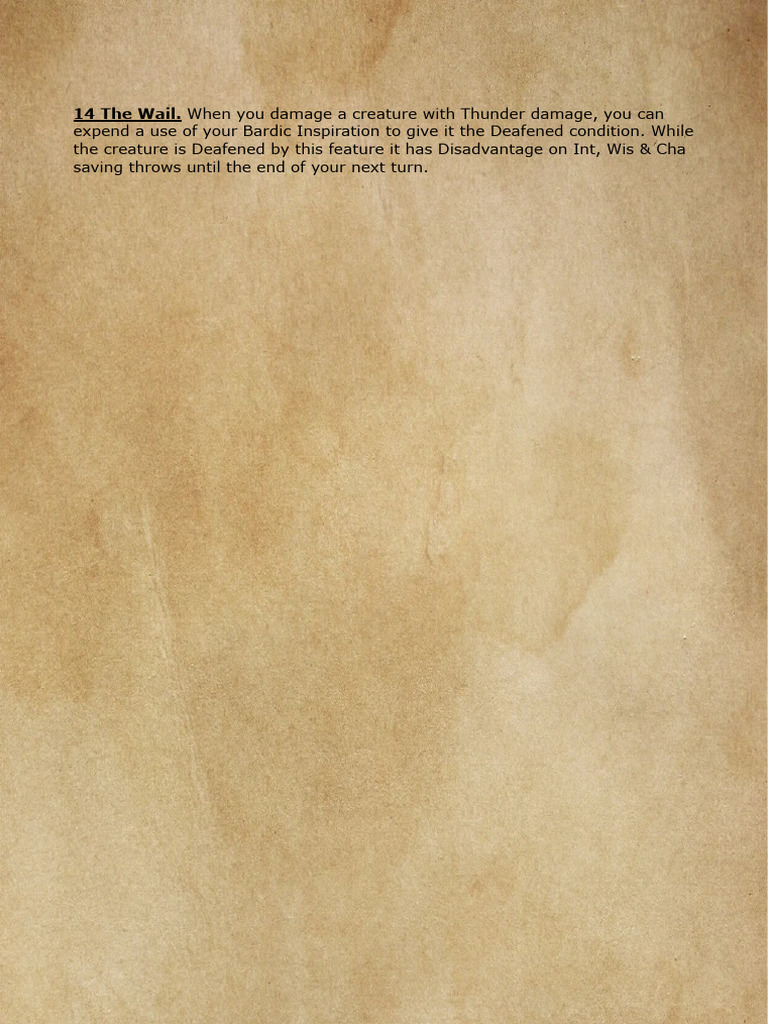 Thunder Damage and Deafened Condition | PDF
