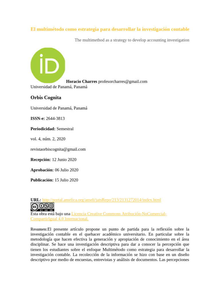 El Multimétodo Como Estrategia para Desarrollar La Investigación ...