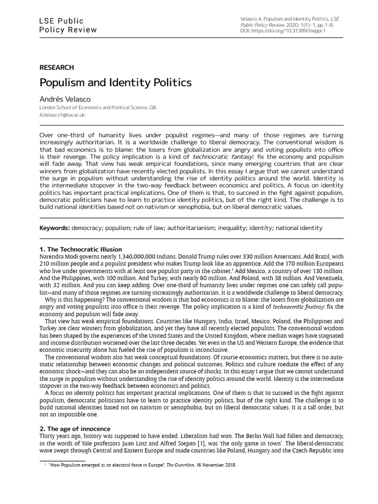 Populism & Identity Politics Pakistan | PDF | Populism | Liberal Democracy
