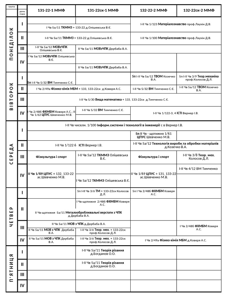 Sched MMF 1 Sem 2022 | PDF