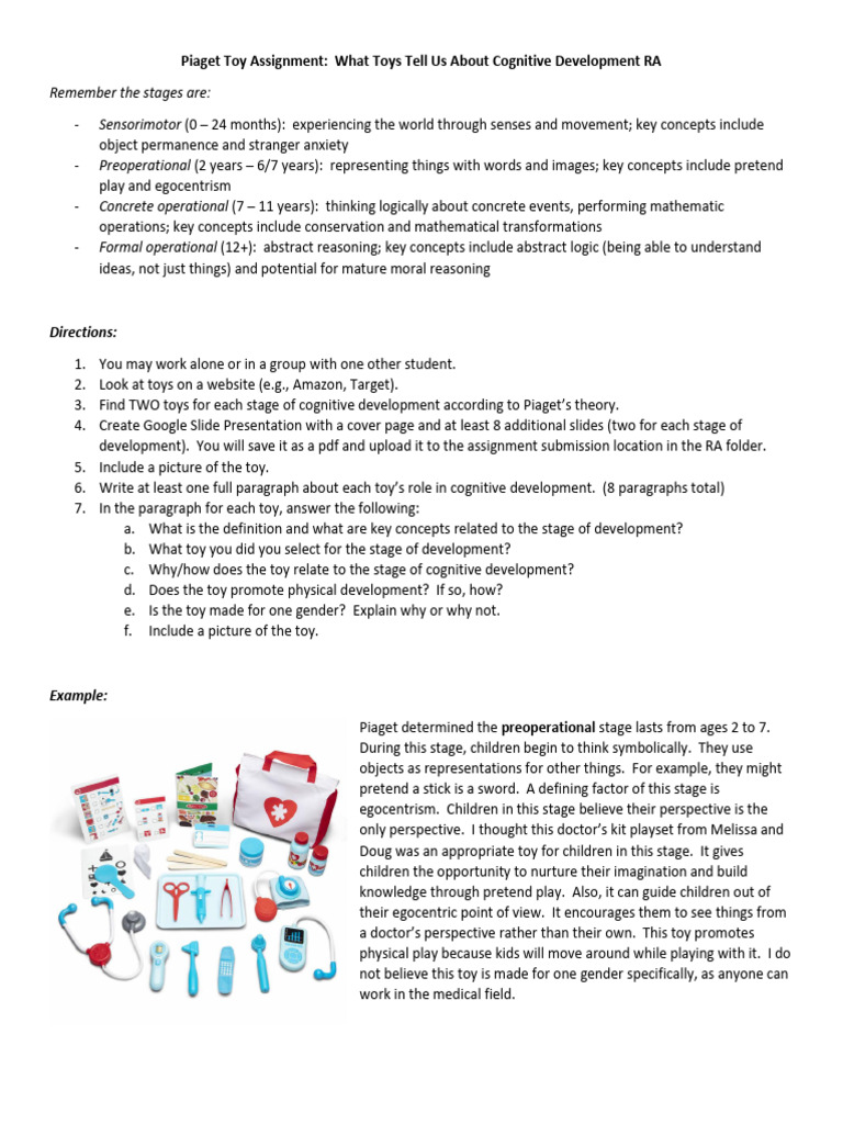 24 Piaget Toy Assignment | PDF | Concept | Cognitive Development