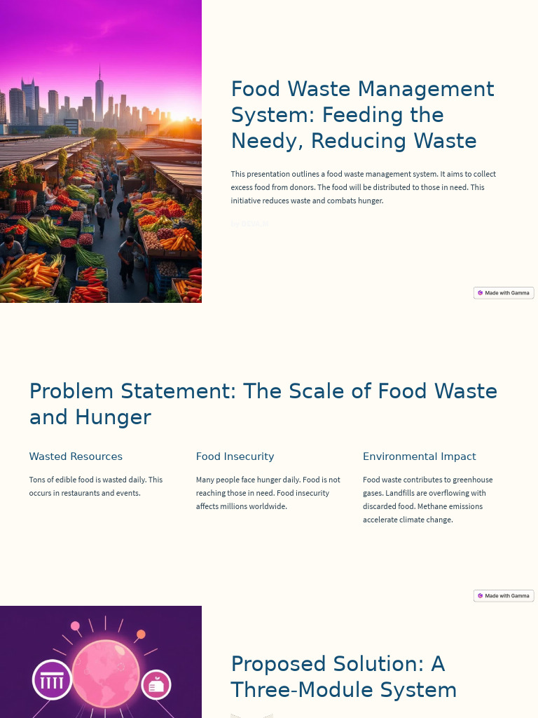 Food Waste Management System Feeding the Needy Reducing Waste | PDF