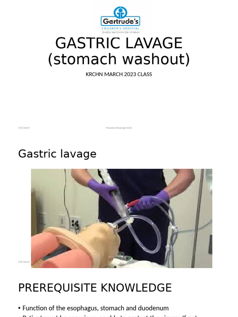 Gastric Lavage (Stomach Washout) - Krchn-2 | PDF | Stomach | Esophagus