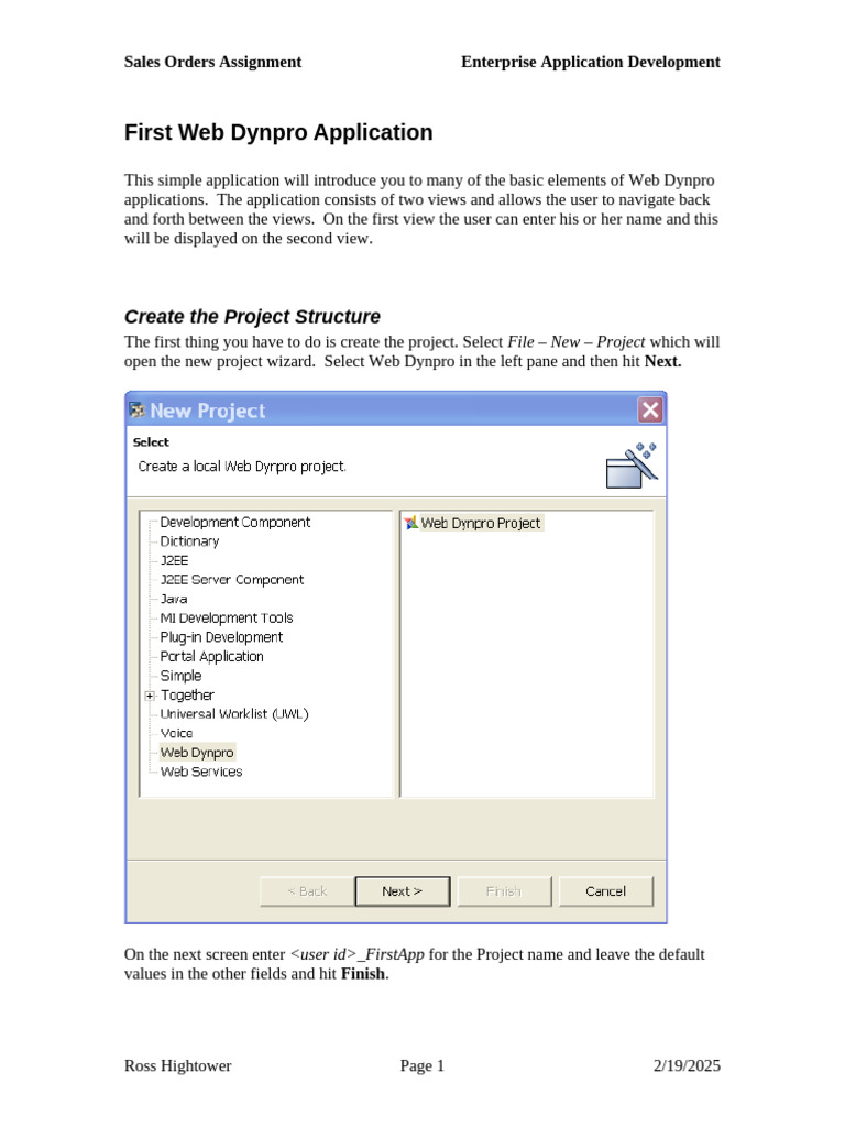 First+Web+Dynpro+Application | PDF | Page Layout | Window (Computing)