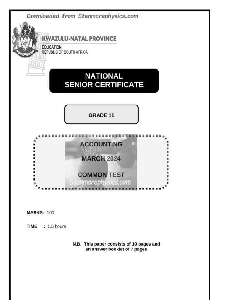 Accounting 2024 Grade 11 | PDF