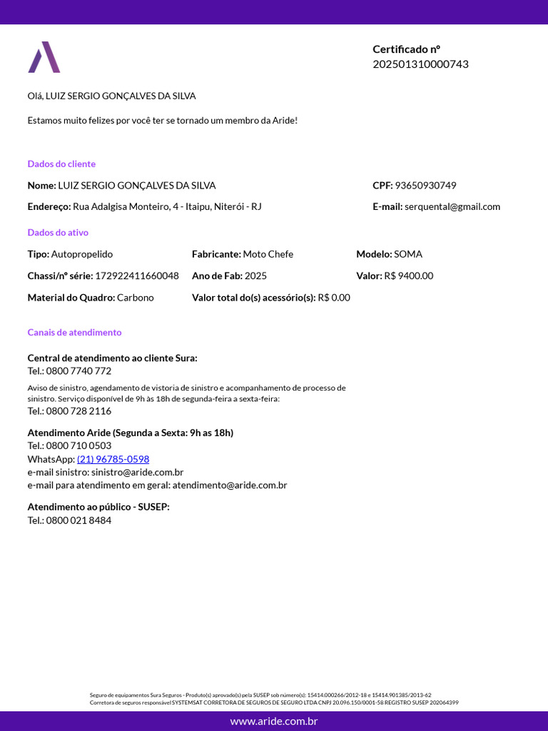 Contrato Aride 2 | PDF | Seguro | Indenização