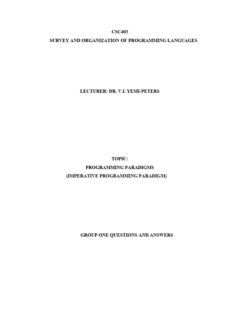 all group question and answer csc403 | PDF | Abstraction (Computer Science) | Modular Programming
